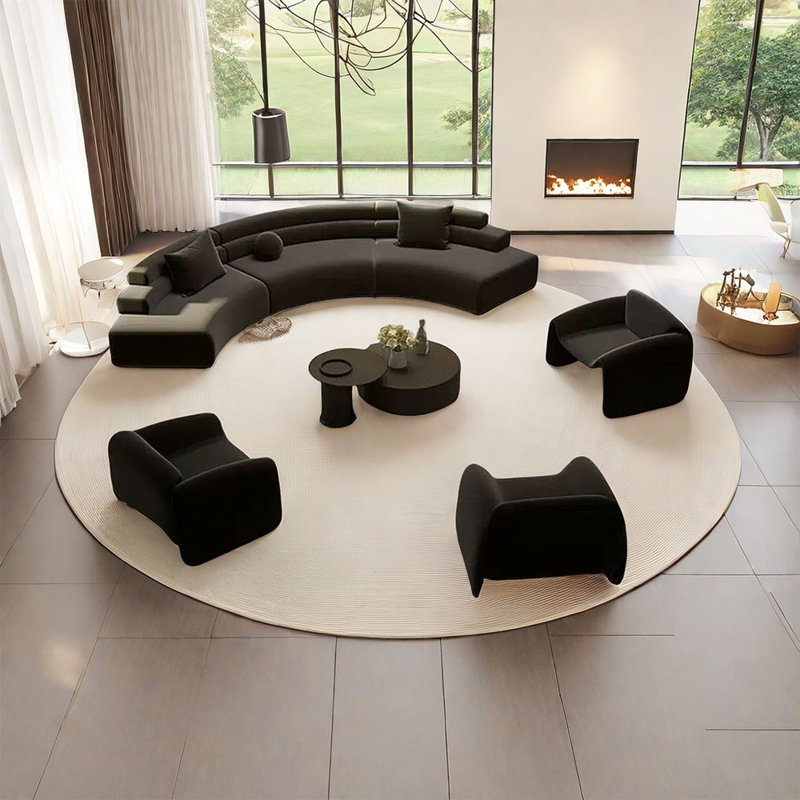 Semi circular arc corner sofa combination